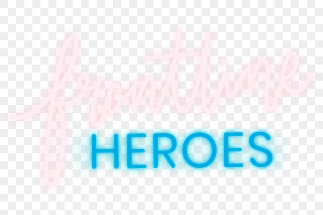 Frontline heroes coronavirus neon sign | Premium PNG Sticker - rawpixel