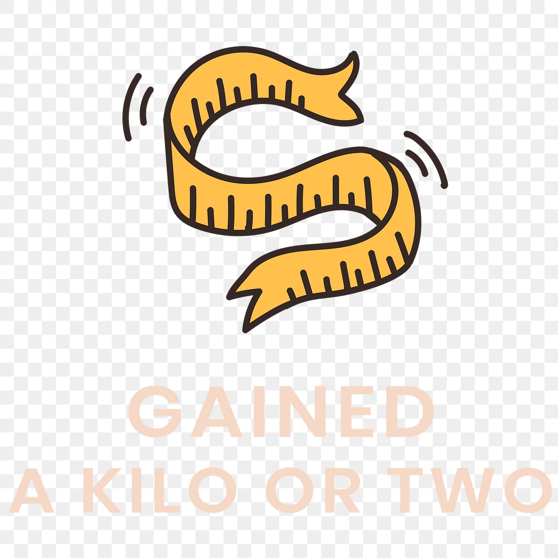 Gained kilo or two, self | Premium PNG Sticker - rawpixel