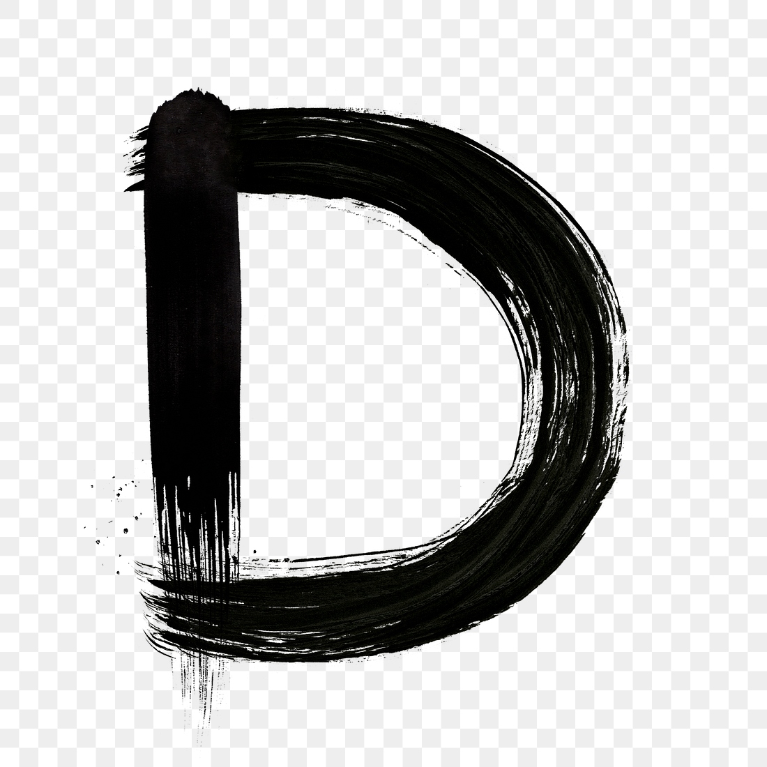Letter D png grunge brush | Premium PNG Sticker - rawpixel