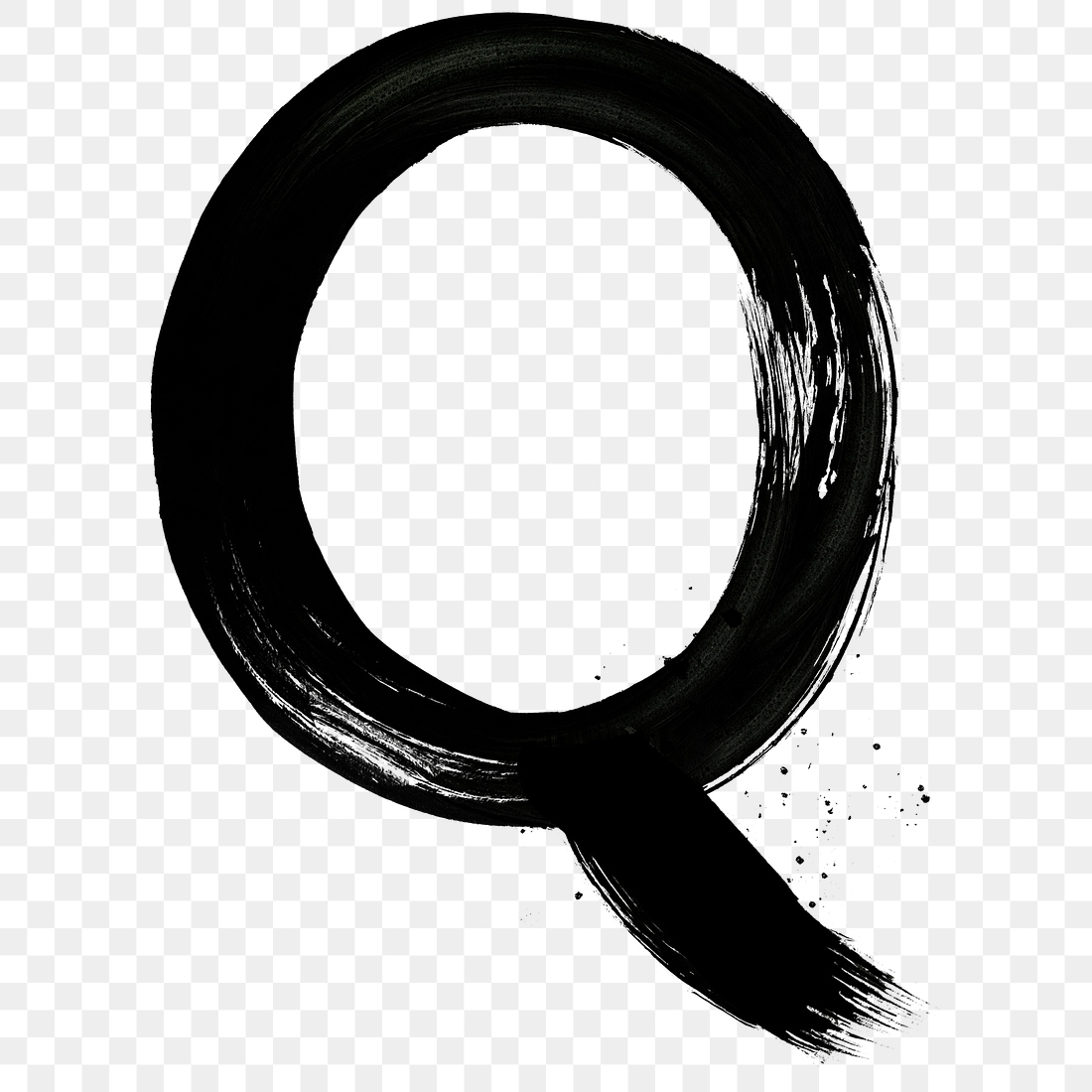 Letter Q png grunge brush | Premium PNG Sticker - rawpixel