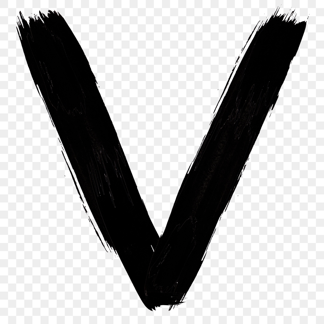 Alphabet V brush stroke style | Premium PNG Sticker - rawpixel