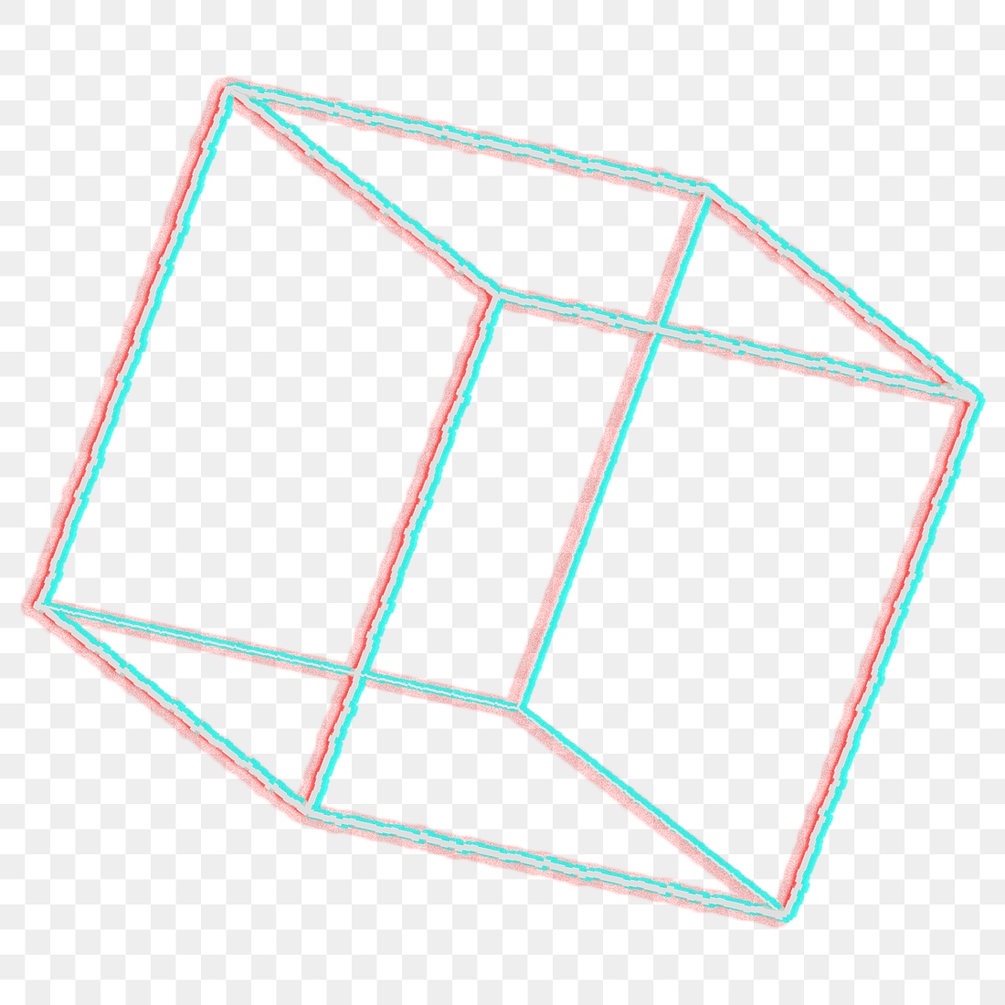 3D geometric cube glitch effect | Premium PNG Sticker - rawpixel