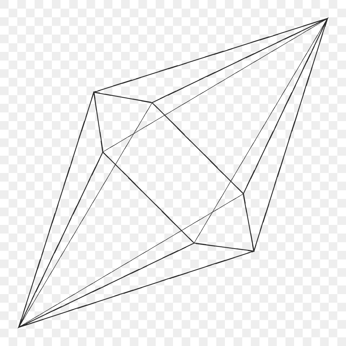 3D hexagonal bipyramid design element | Premium PNG Sticker - rawpixel