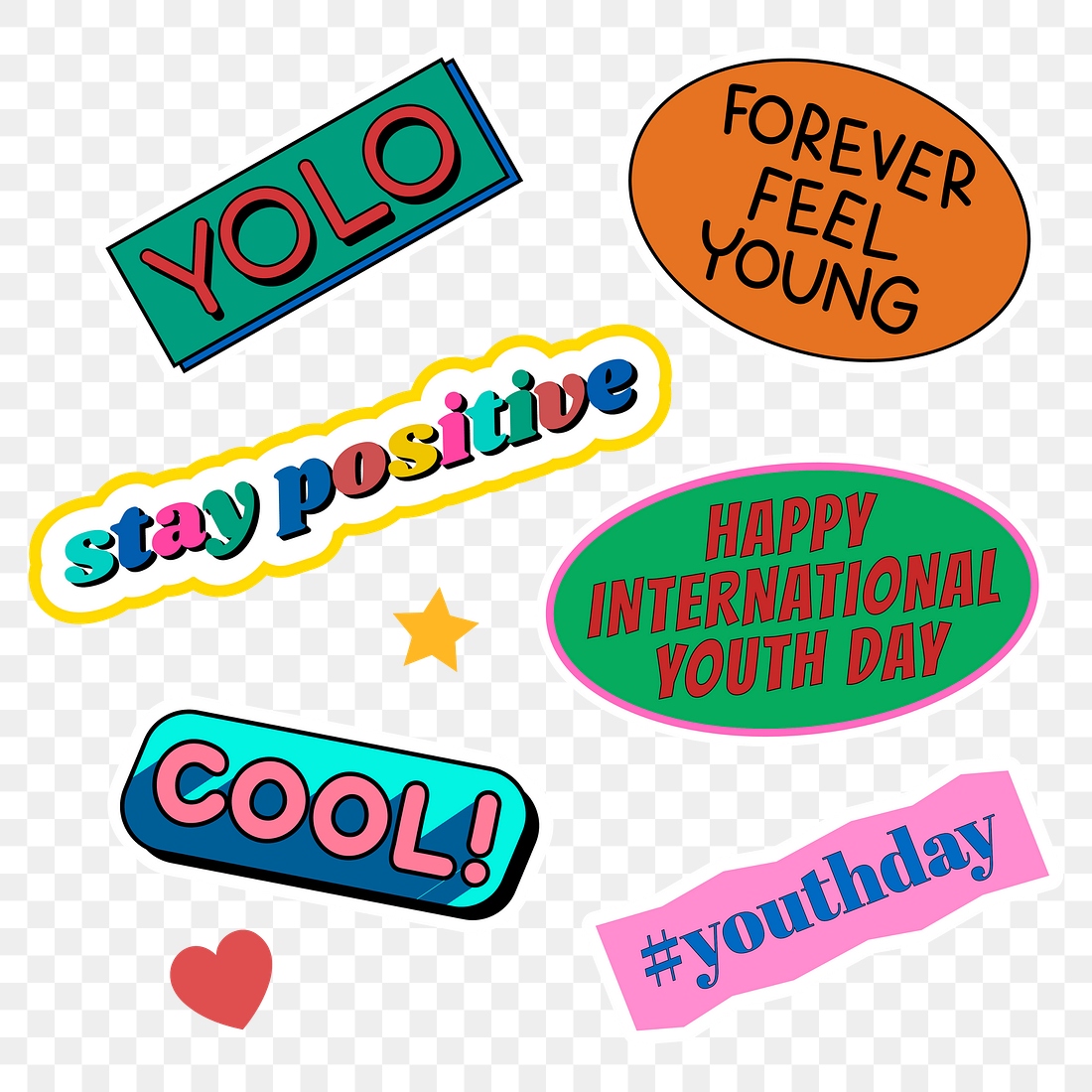 Fun and colorful word stickers | Premium PNG - rawpixel