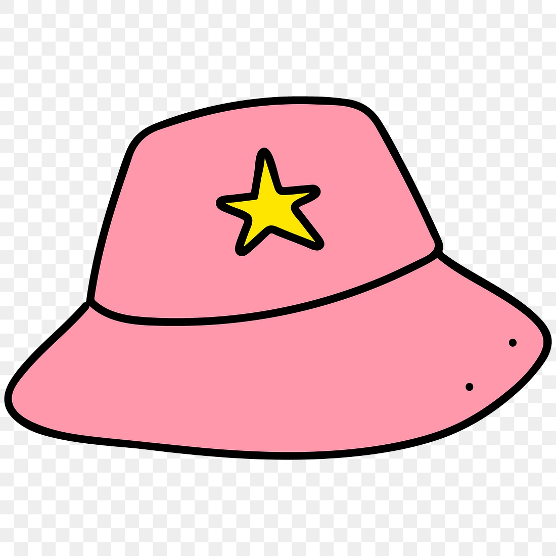 Pink bucket hat illustrated design | Free PNG Sticker - rawpixel