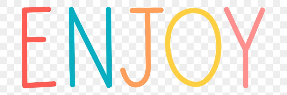 Colorful ENJOY typography design element | Premium PNG Sticker - rawpixel