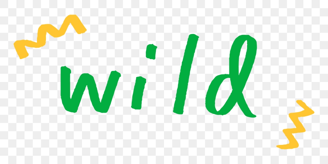 Wild doodle typography design element | Premium PNG Sticker - rawpixel