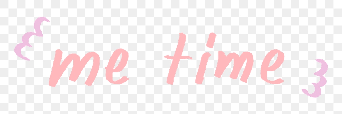 Me time doodle typography design | Premium PNG Sticker - rawpixel