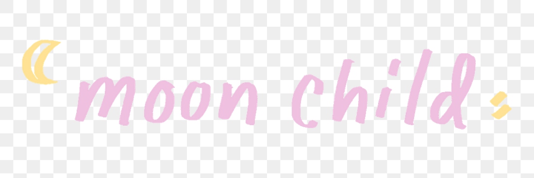 Moon child doodle typography design | Premium PNG Sticker - rawpixel
