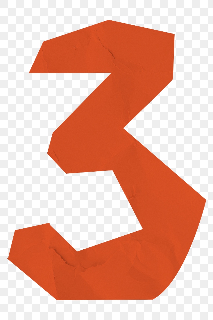 Number 3 font png paper | Premium PNG - rawpixel