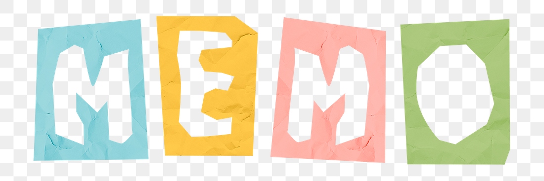 MEMO word png colorful typography | Premium PNG Sticker - rawpixel