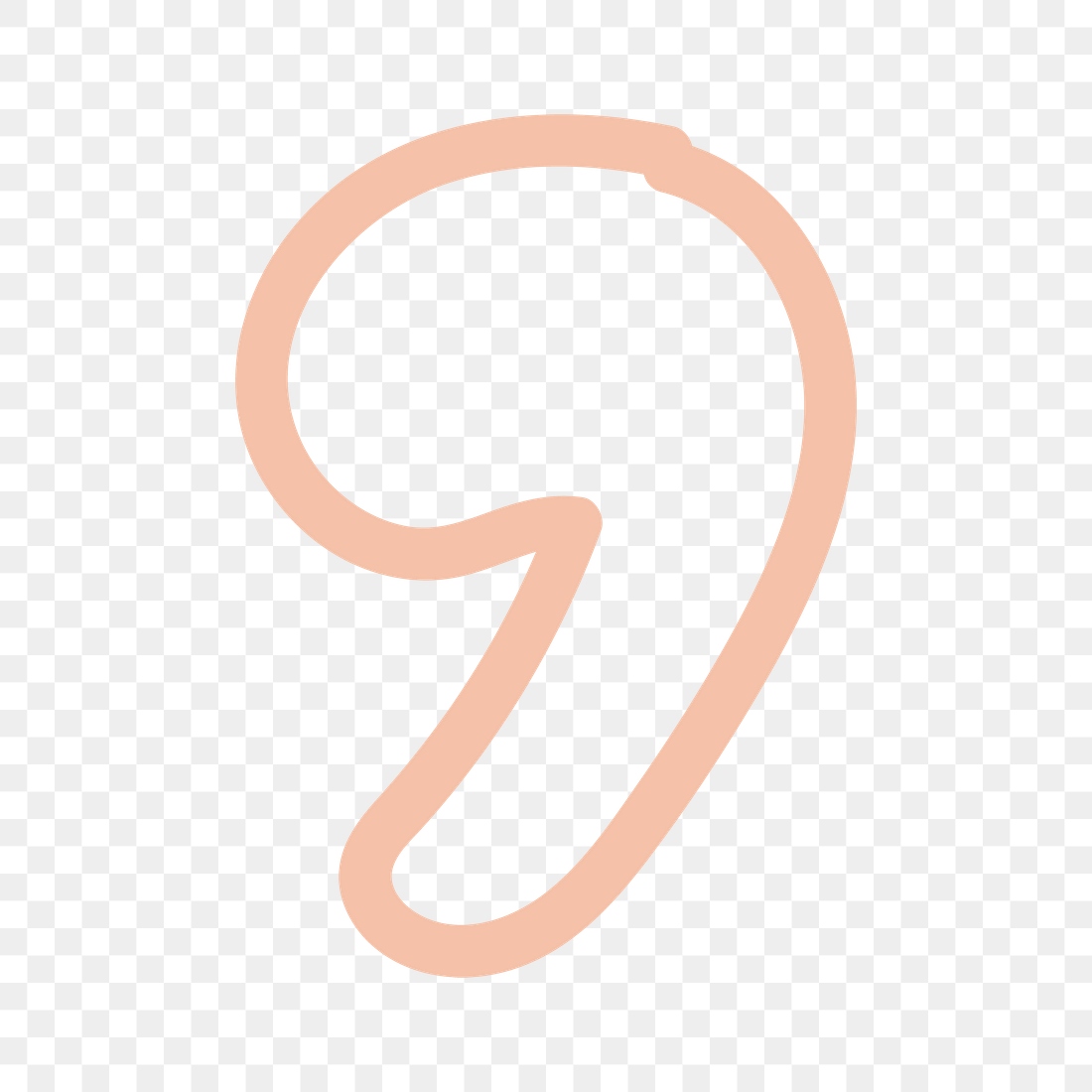 Symbol comma png doodle font | Premium PNG Sticker - rawpixel