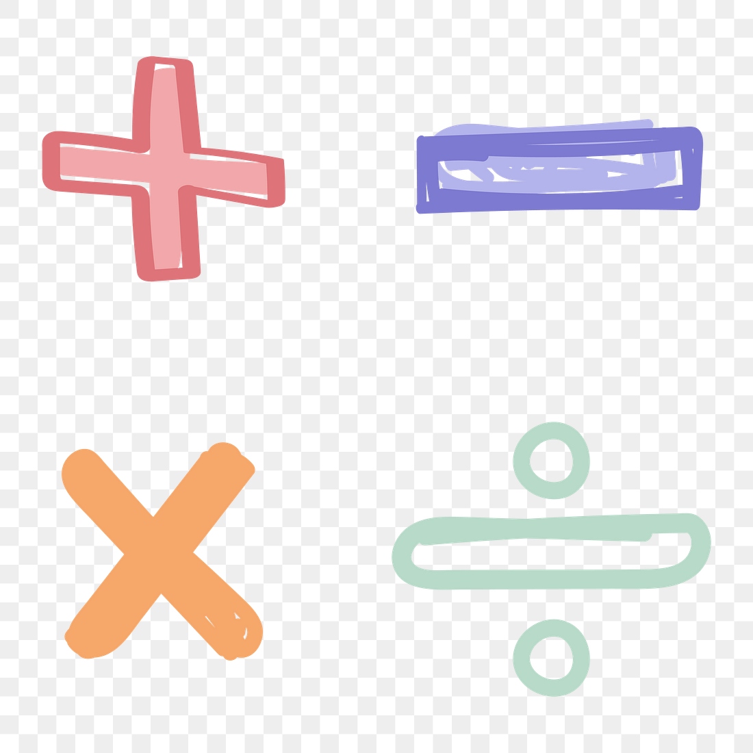Math operator symbols png doodle | Premium PNG - rawpixel