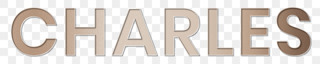 Charles typography gold design element | Premium PNG Sticker - rawpixel