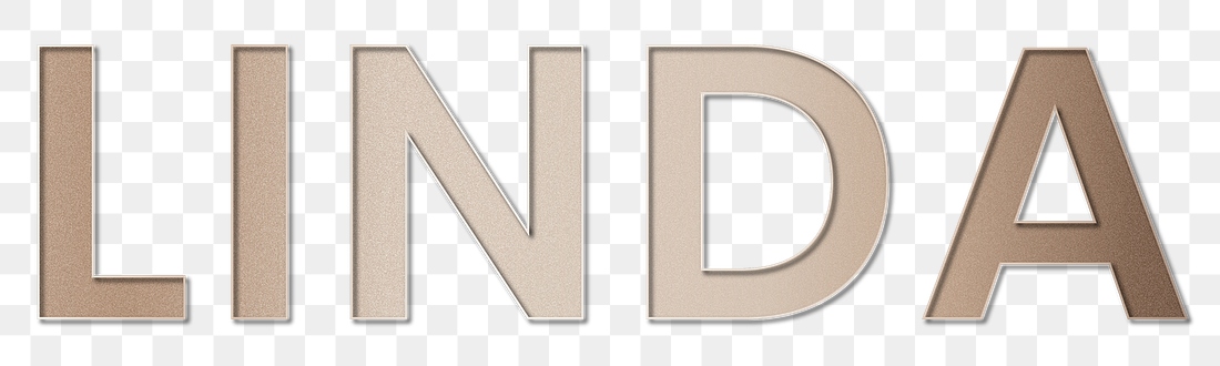 Linda typography gold design element | Premium PNG Sticker - rawpixel