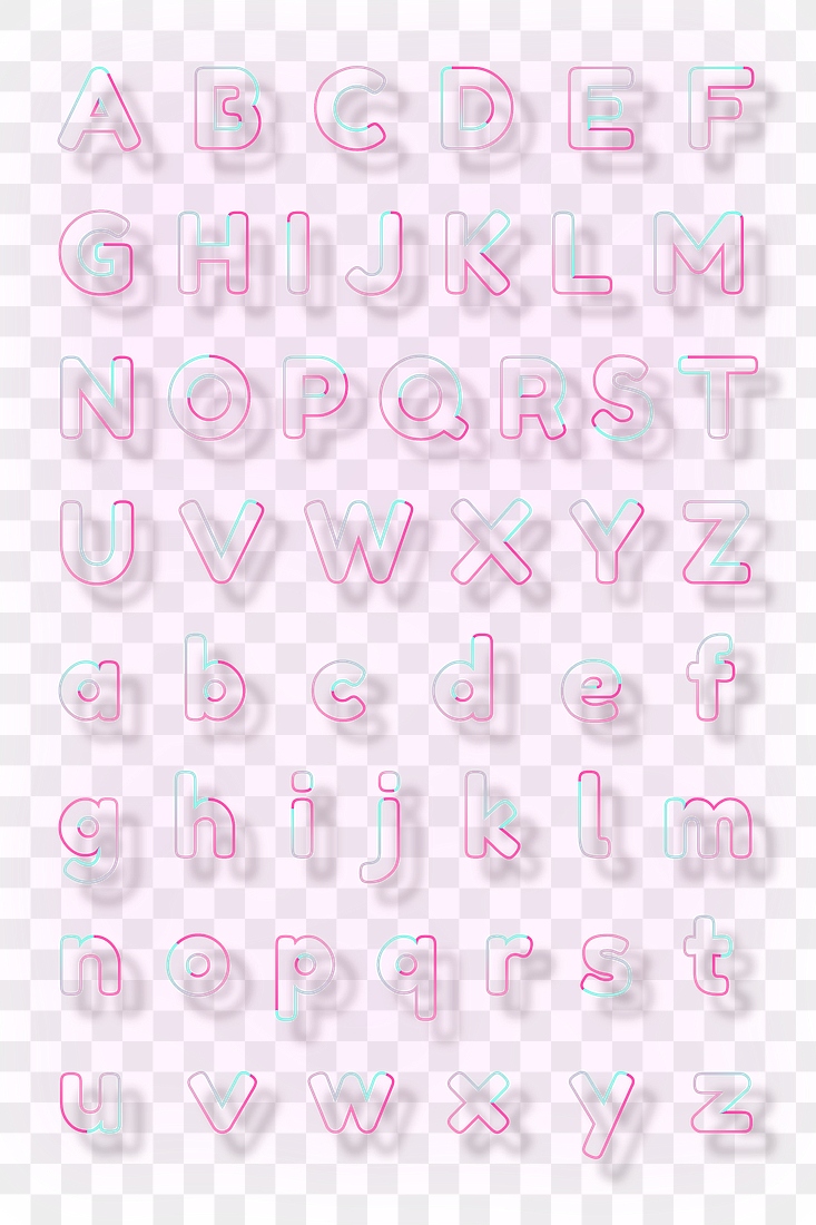 Alphabet png pink neon font | Premium PNG - rawpixel