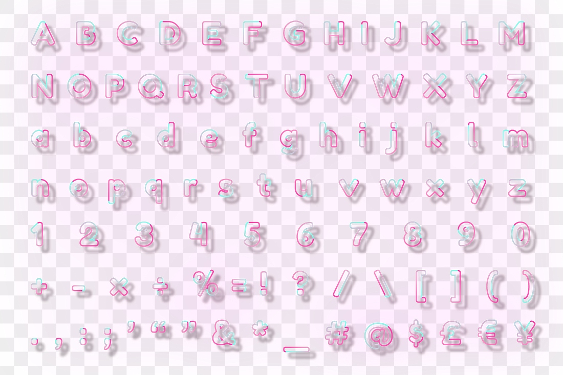 Alphabets, punctuations, symbols png pink | Premium PNG - rawpixel
