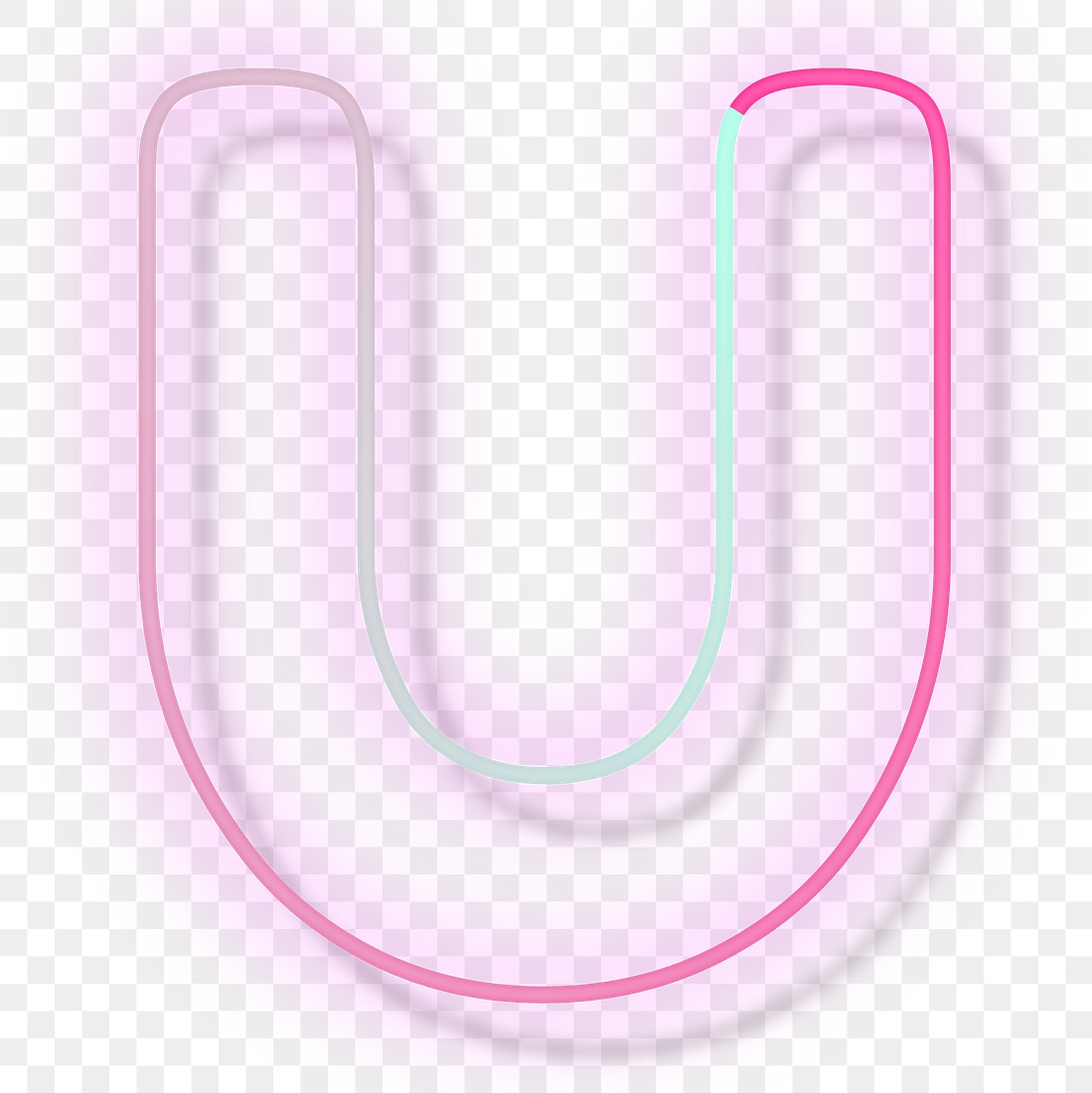 Pink neon glow letter U | Premium PNG Sticker - rawpixel