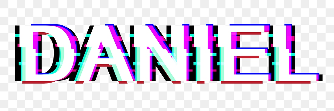Daniel name png glitch effect | Premium PNG - rawpixel