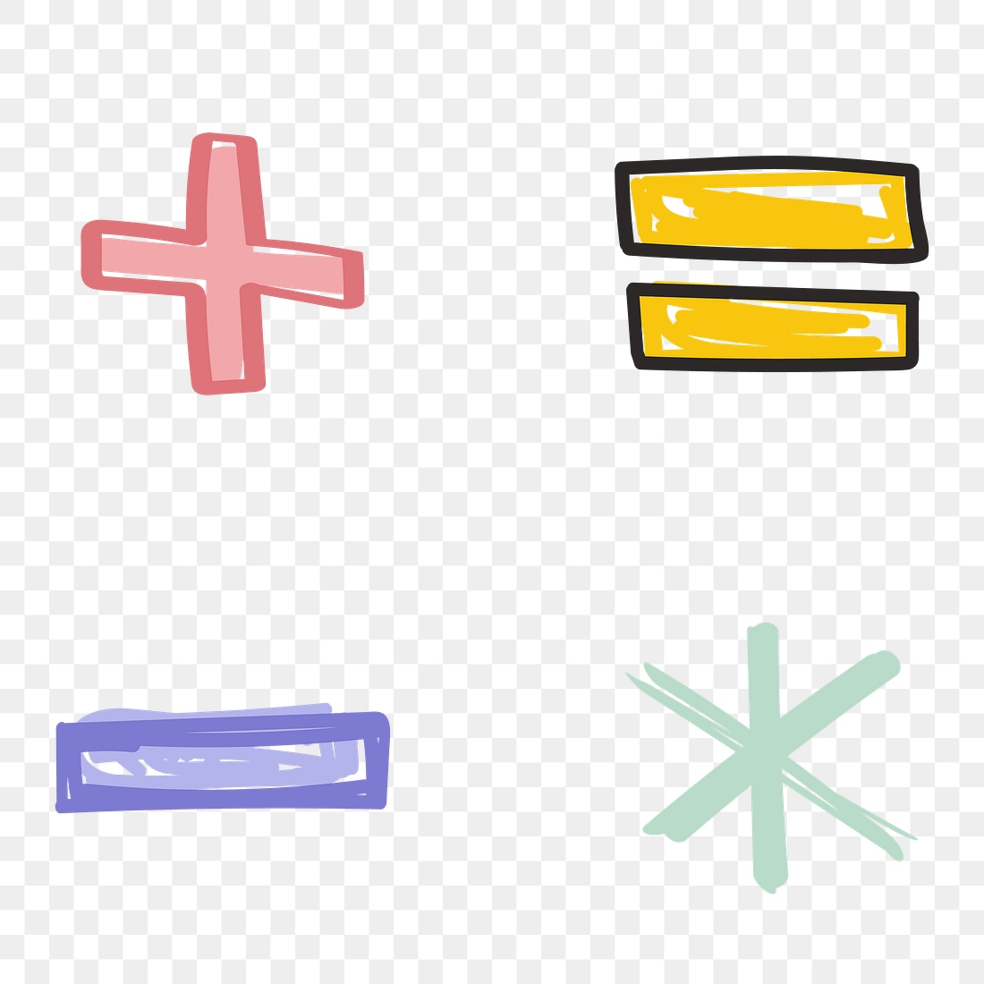 Math signs png doodle typography | Premium PNG - rawpixel