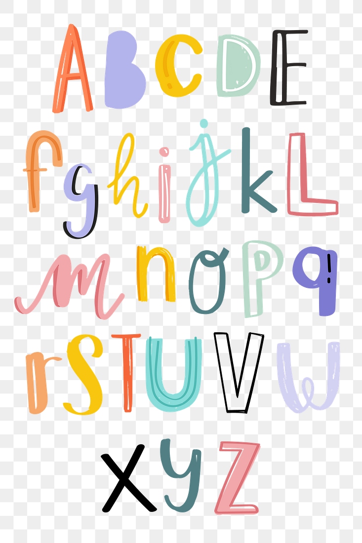 Alphabet png doodle typography font | Premium PNG - rawpixel