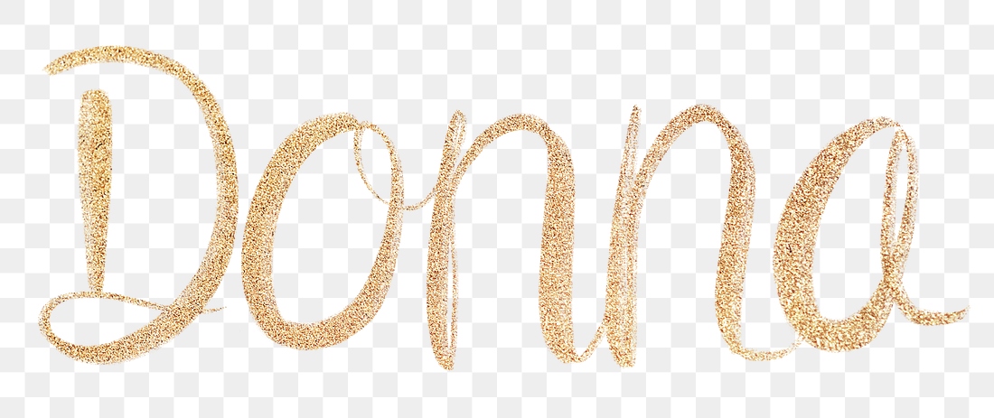 Sparkling gold font Donna png | Free PNG - rawpixel