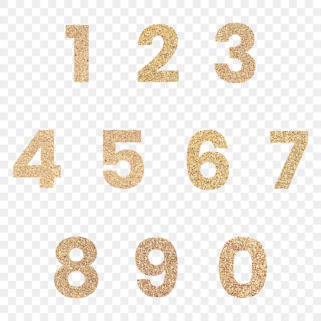 Glitter number collection transparent png | Premium PNG - rawpixel