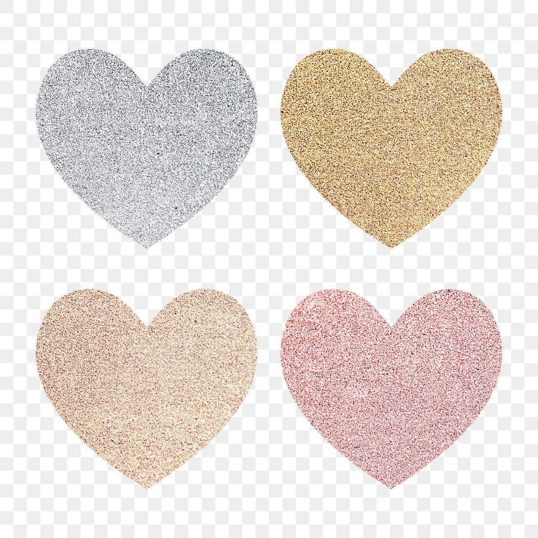 Glitter heart sticker set transparent | Premium PNG - rawpixel