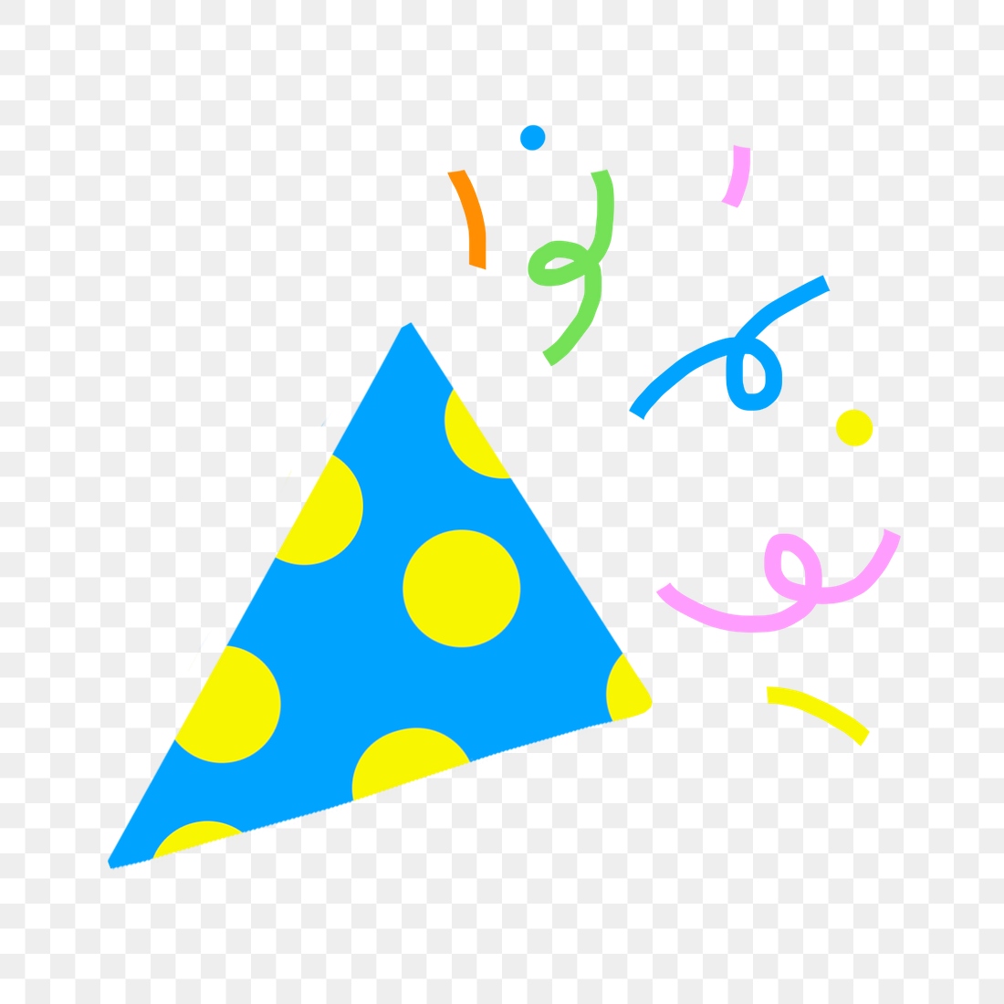 Doodle blue party popper design | Premium PNG Sticker - rawpixel