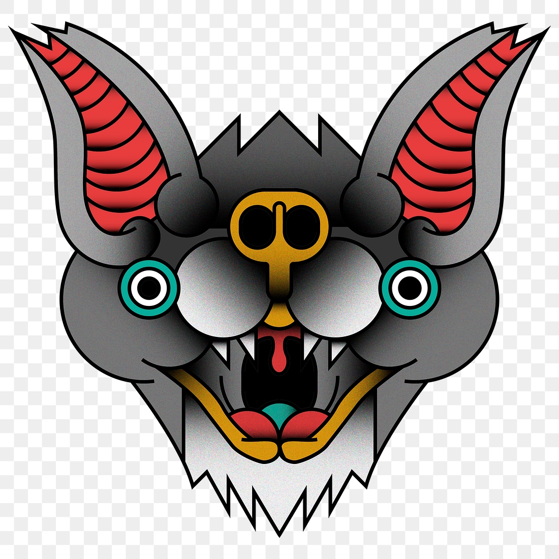 Traditional bat sticker transparent png | Premium PNG Sticker - rawpixel