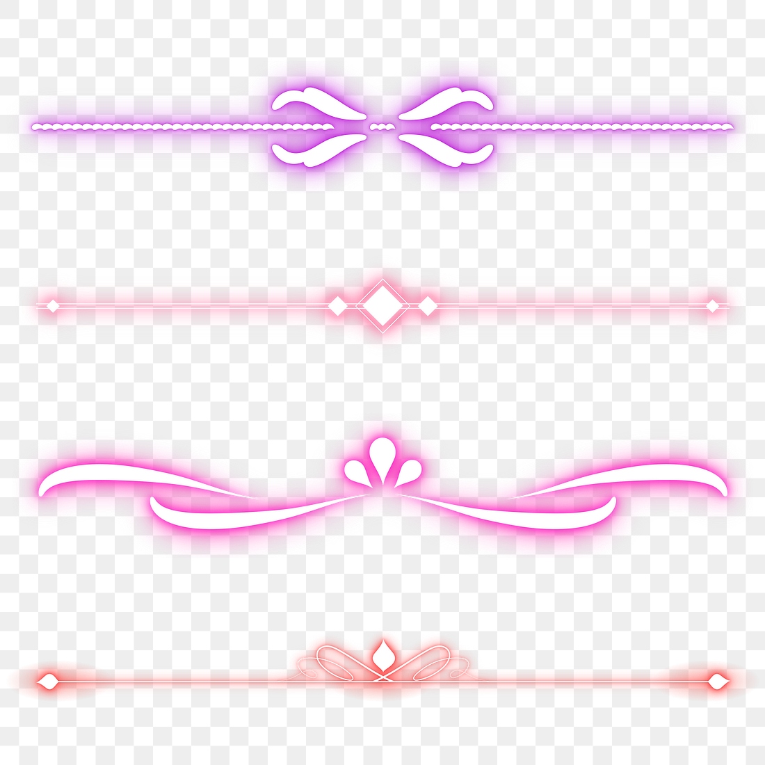 Vintage neon divider element collection | Premium PNG - rawpixel