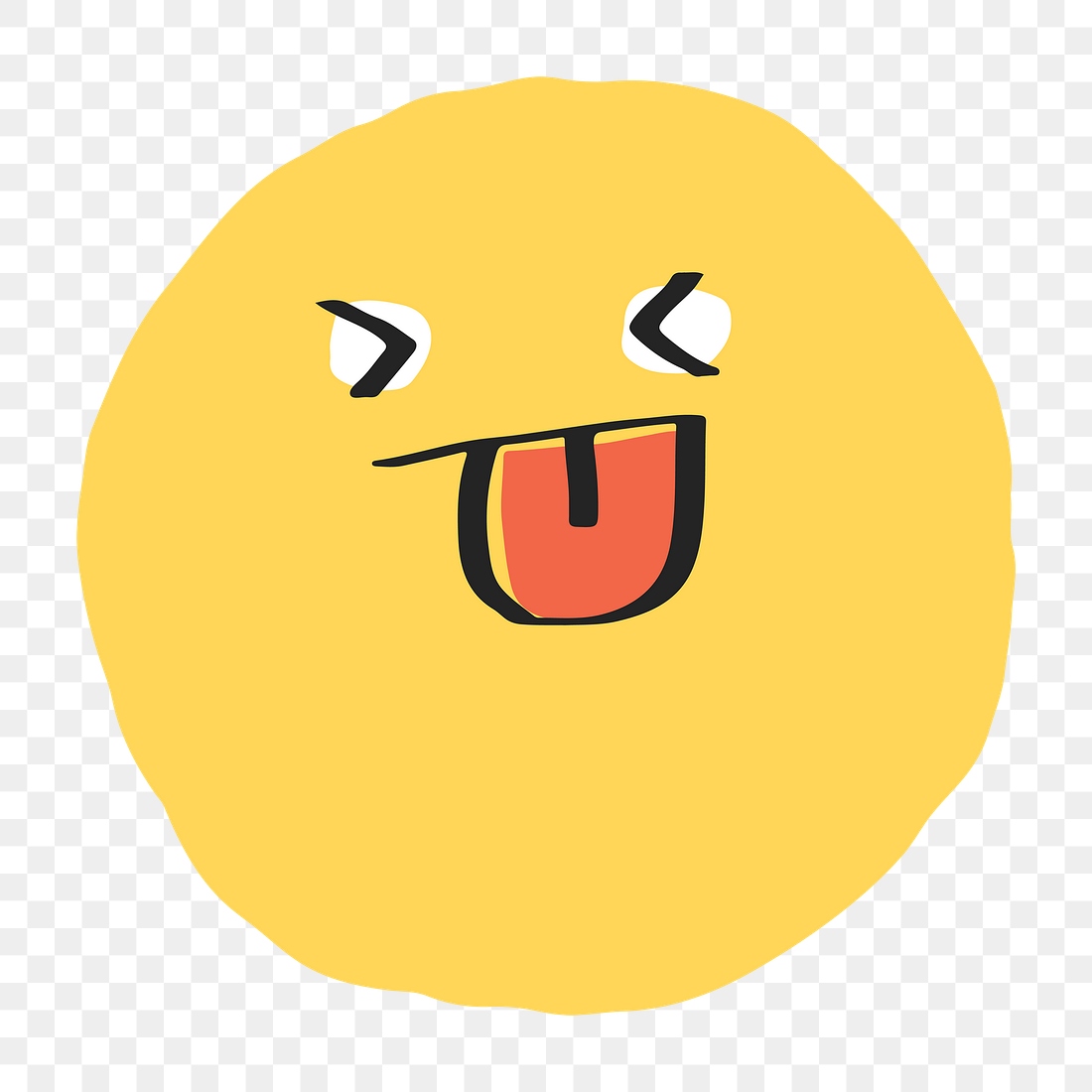 PNG zany face sticker cute | Premium PNG Sticker - rawpixel