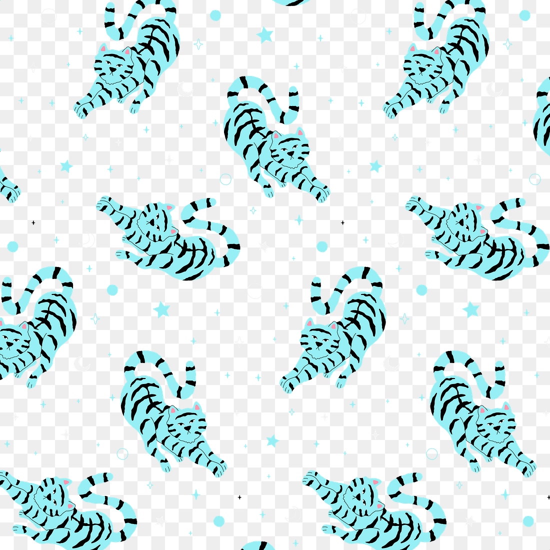 Png tigers pattern illustration blue | Premium PNG - rawpixel