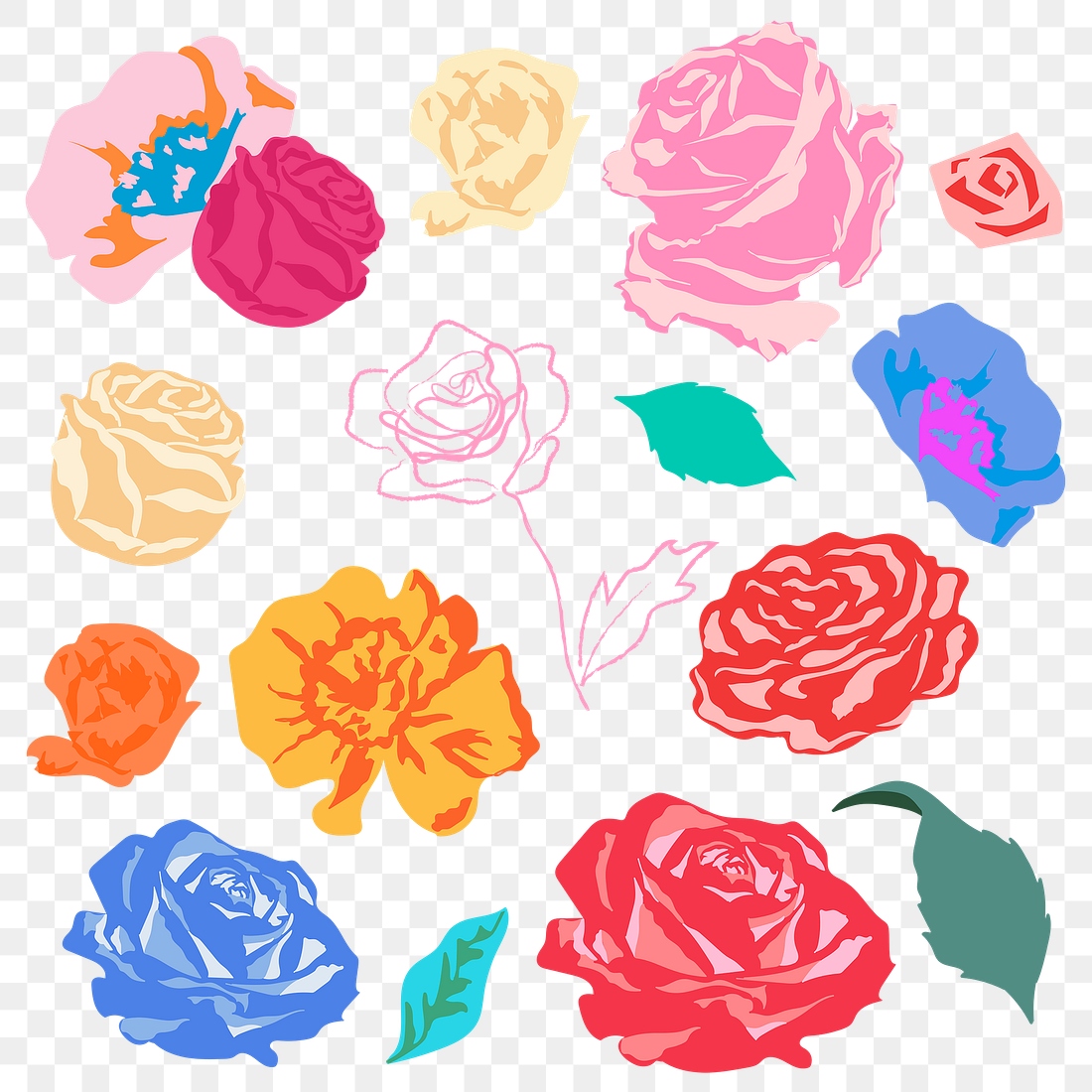 Colorful roses png spring floral | Premium PNG - rawpixel