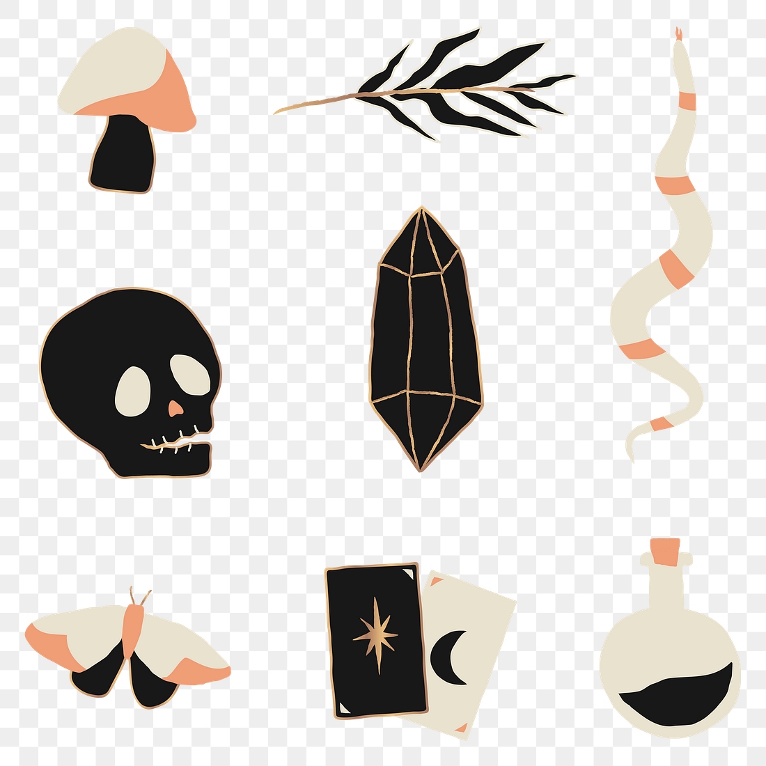 Magic icons png witchcraft illustration | Premium PNG - rawpixel