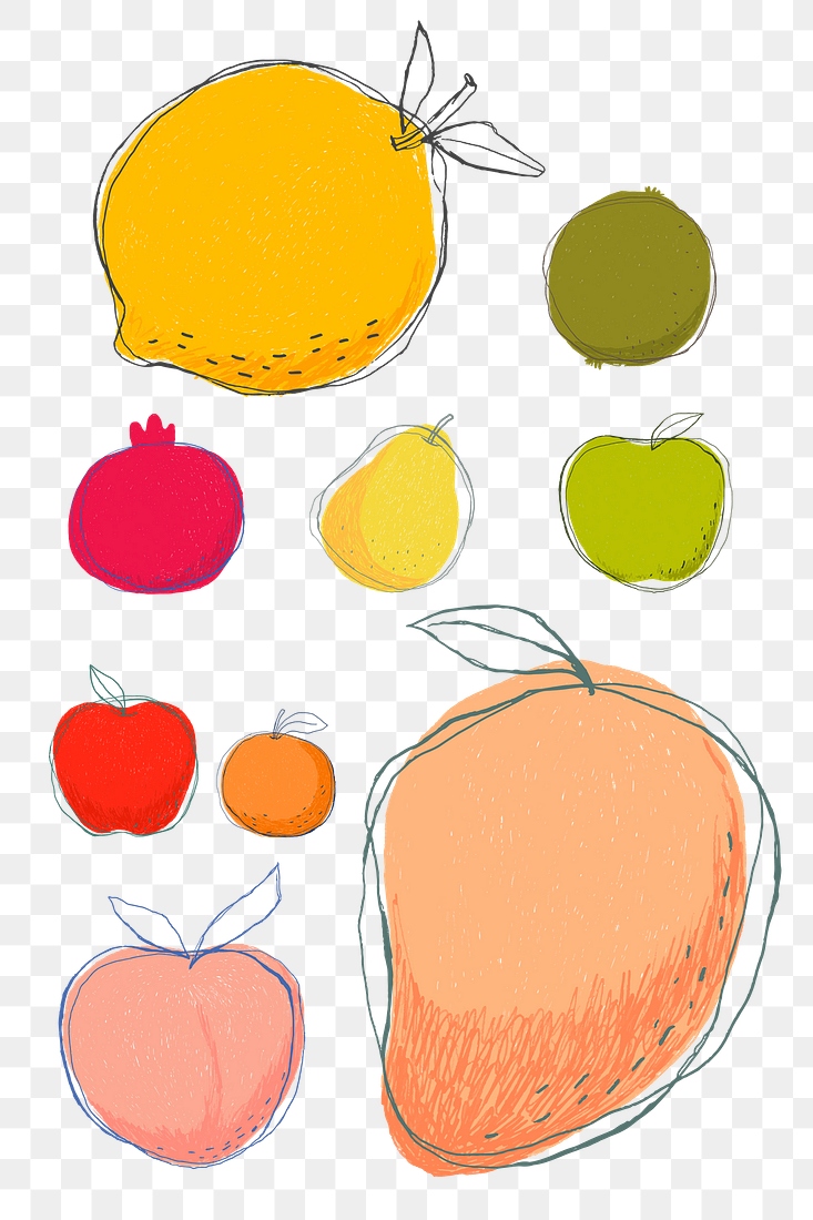 Cute doodle art fruits png | Premium PNG - rawpixel