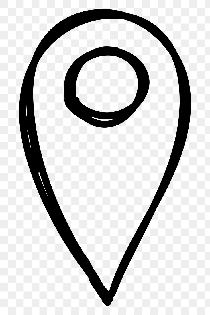 Hand drawn current location transparent | Premium Icons Sticker - rawpixel
