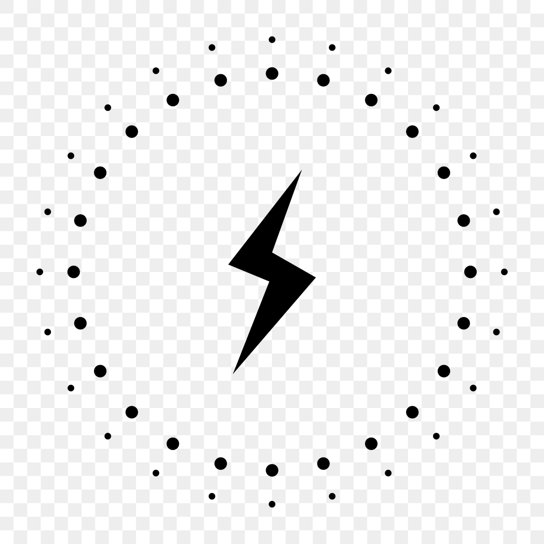 Black PNG charging icon lightning | Premium Icons Sticker - rawpixel