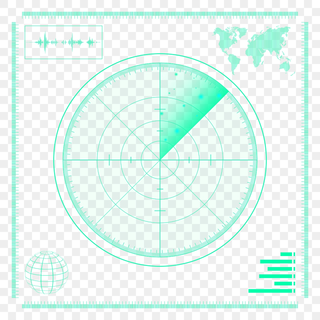 Png green global radar monitor | Premium PNG Sticker - rawpixel