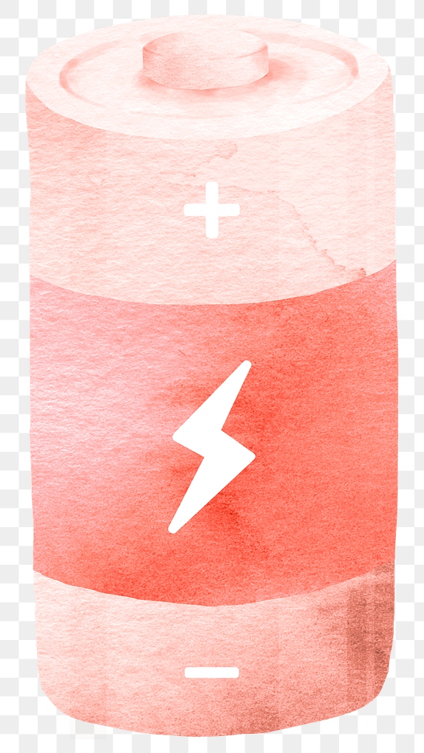 Battery png watercolor design element | Premium PNG Sticker - rawpixel