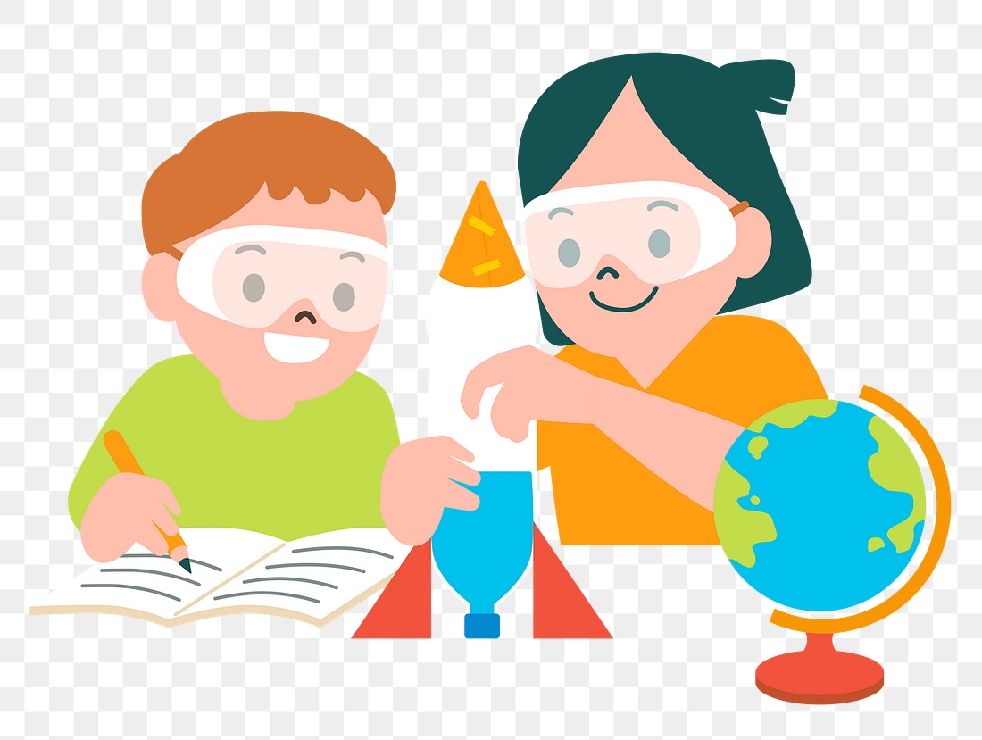 PNG children doing experiment flat | Premium PNG Sticker - rawpixel