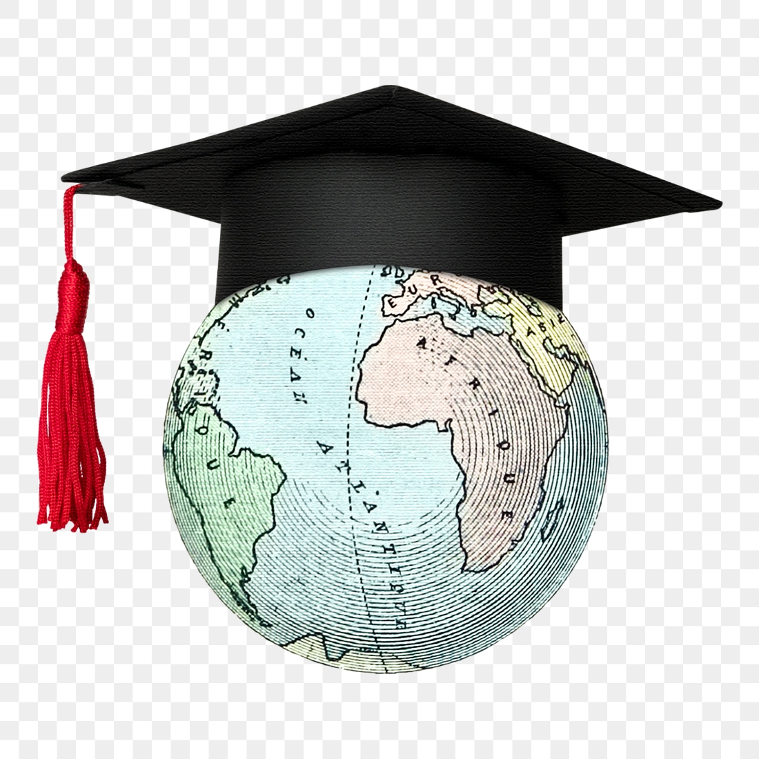 Png earth planet graduation cap | Premium PNG Sticker - rawpixel