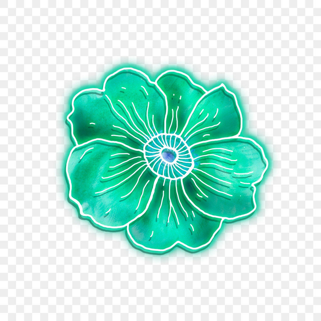 Neon green rose transparent png | Premium PNG Sticker - rawpixel