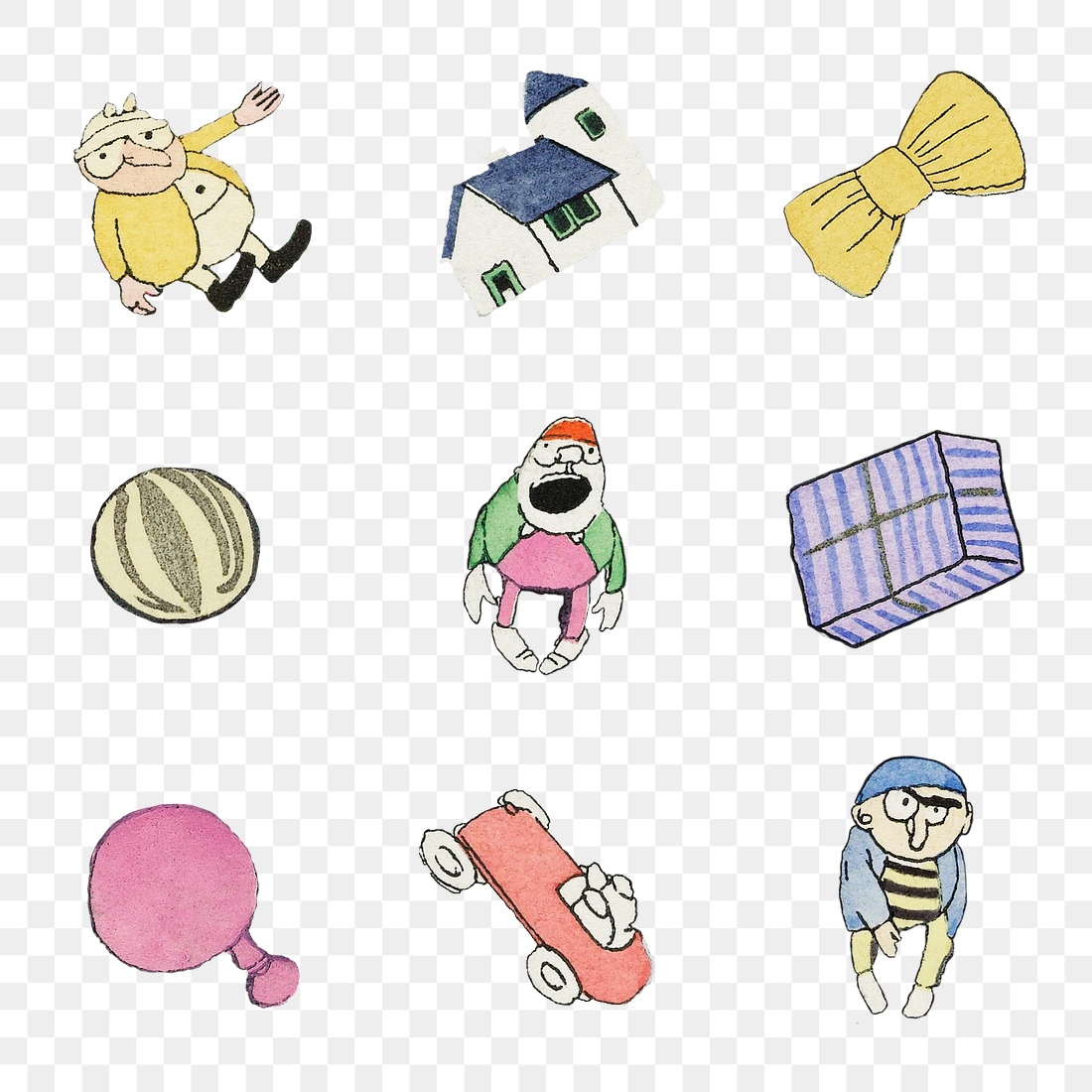 Cartoon png illustration set, remixed | Premium PNG - rawpixel