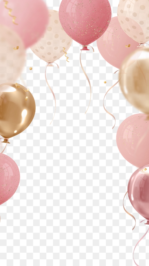 Pink balloon 3d frame png | Premium PNG - rawpixel