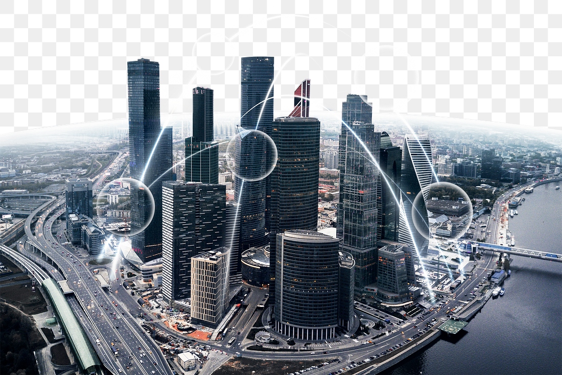 Connected city png border, transparent | Premium PNG - rawpixel