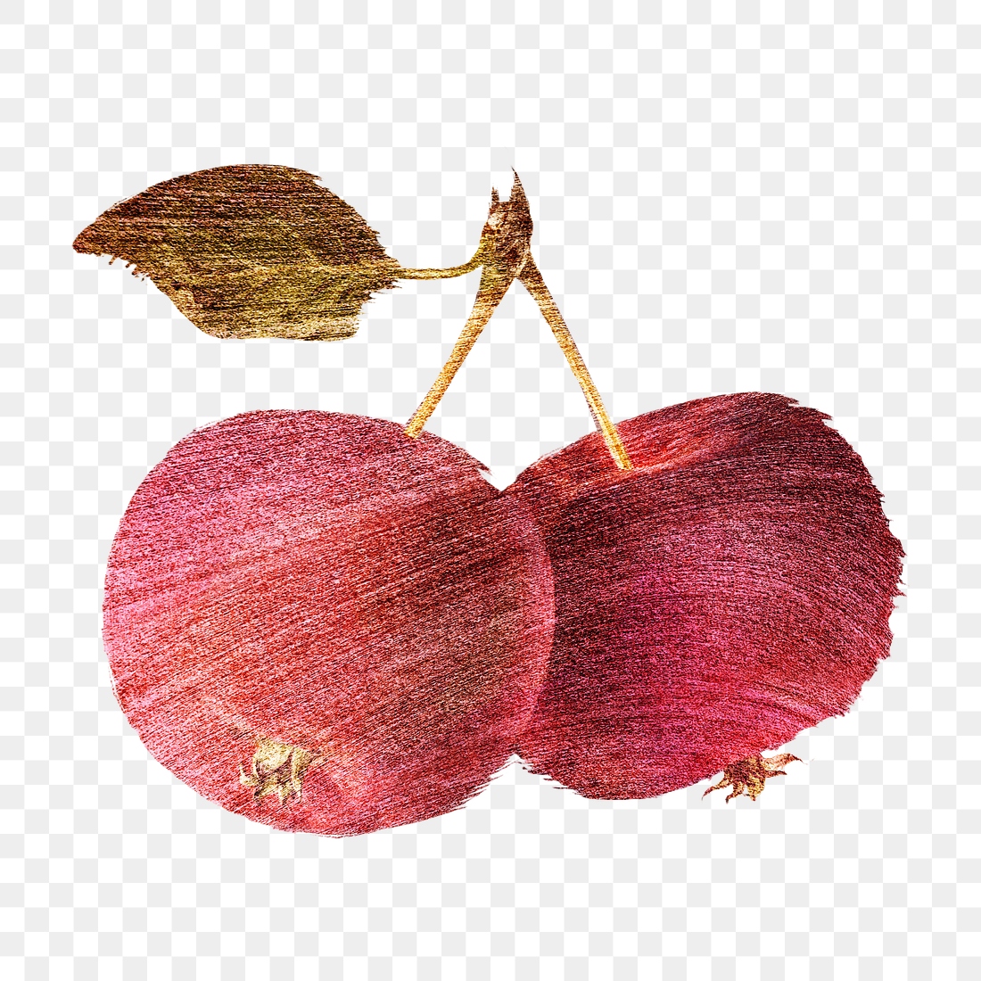 Hand drawn cherries brush stroke | Free PNG Sticker - rawpixel