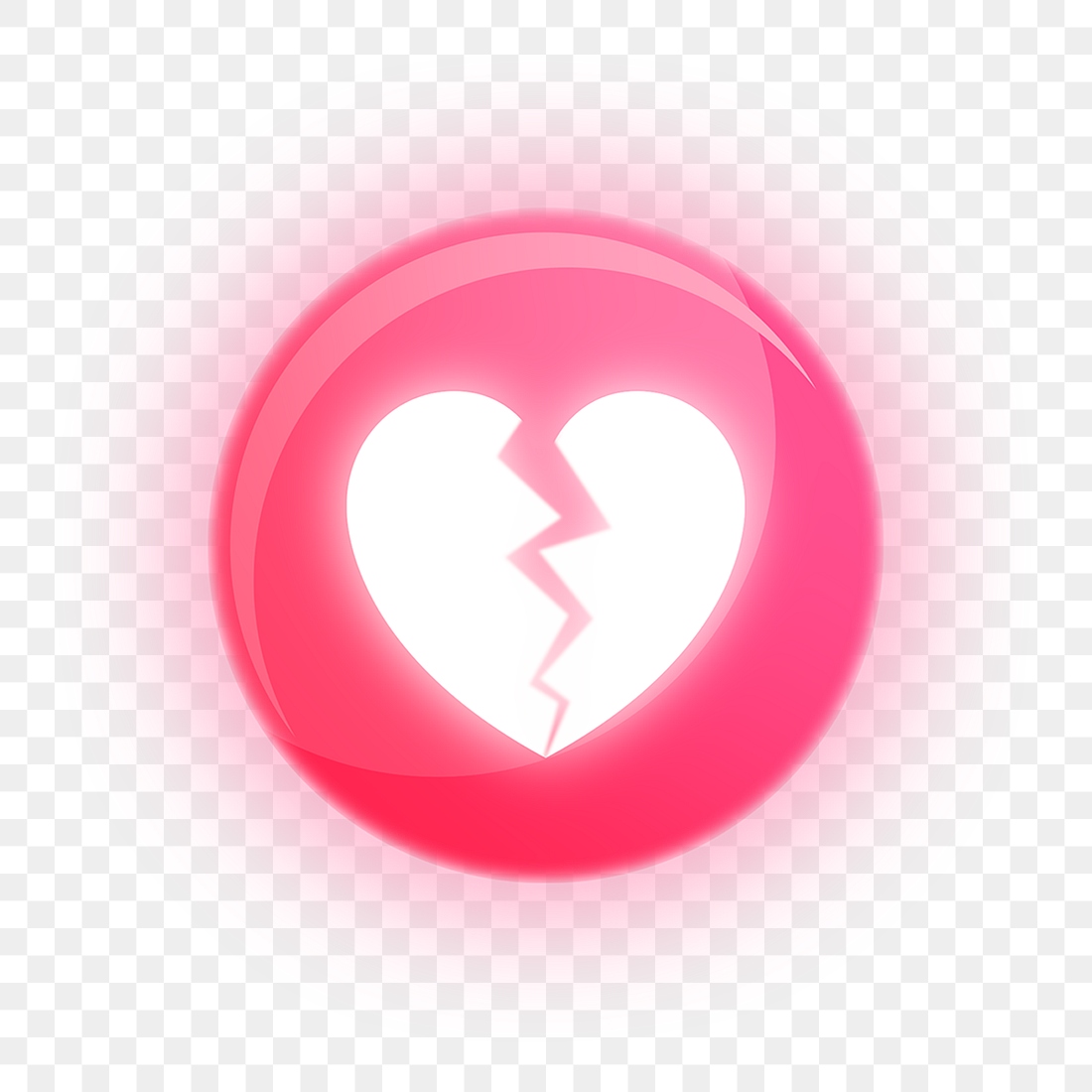 Glowing heart break icon png | Premium PNG Sticker - rawpixel