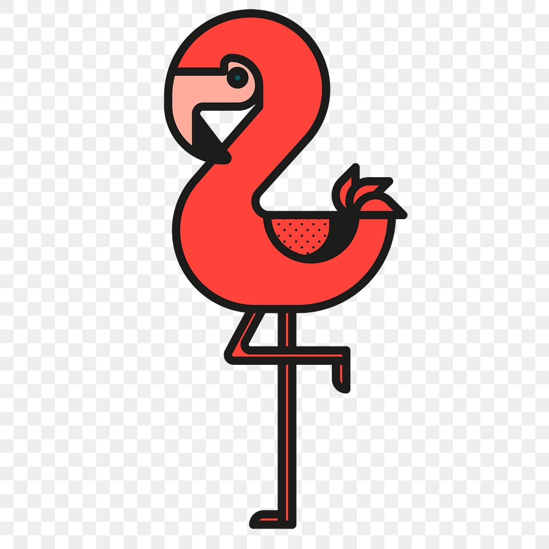 Cute flamingo png sticker, funky | Premium PNG - rawpixel