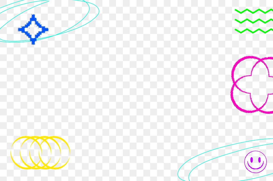 Abstract funky png frame, 90s | Premium PNG - rawpixel